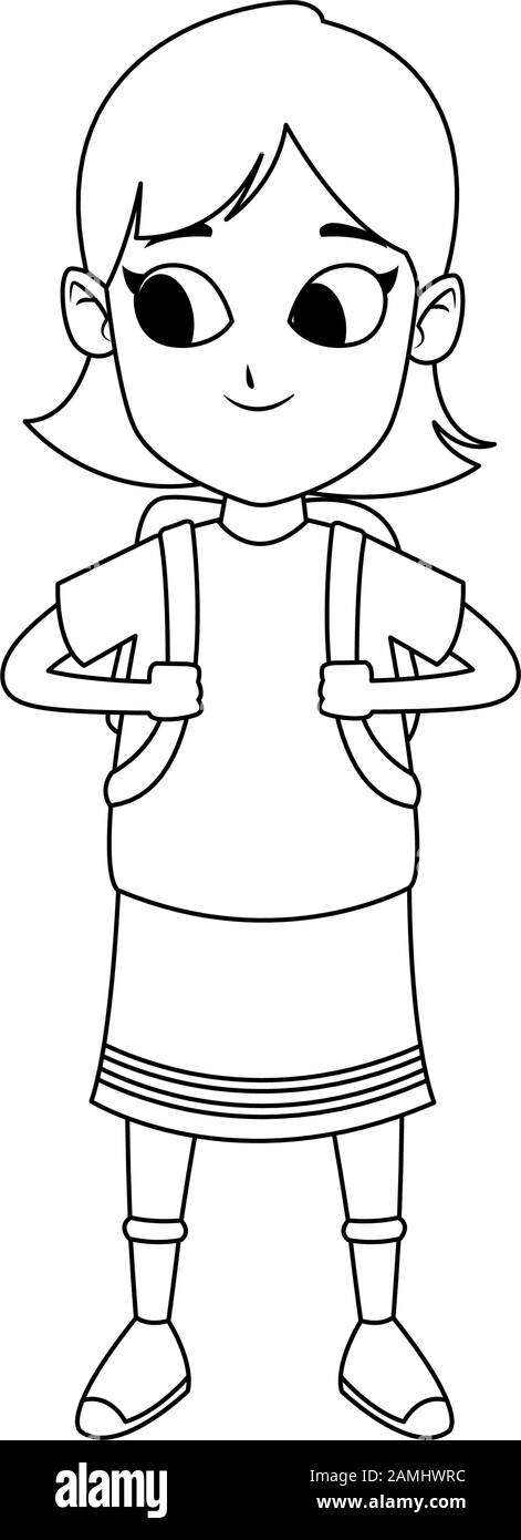 cute Happy girl standing icon, flat design Stock Vector Image & Art - Alamy