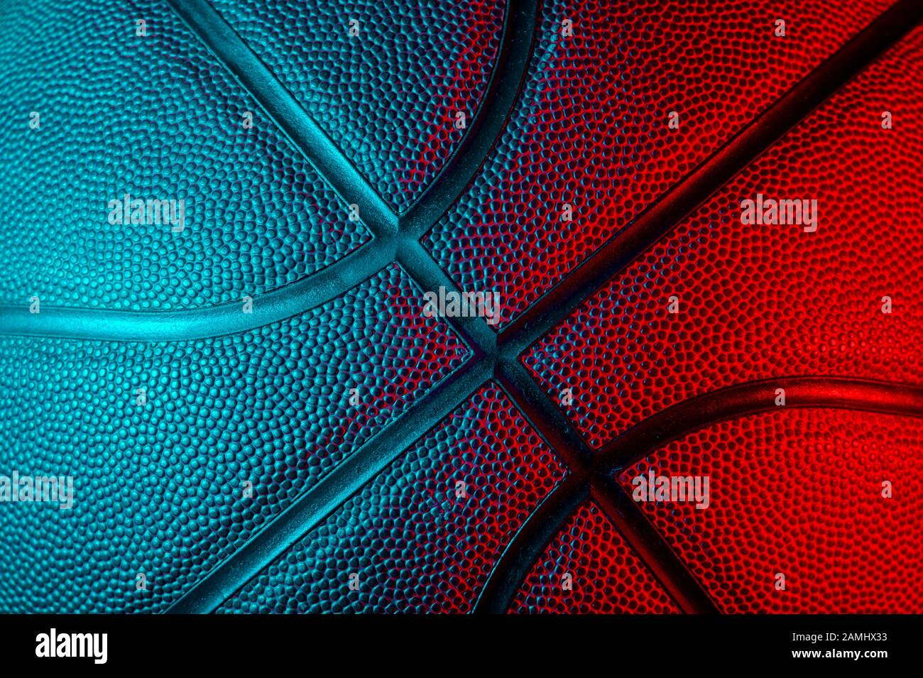 Closeup detail of basketball ball texture background. Neon Banner Art ...