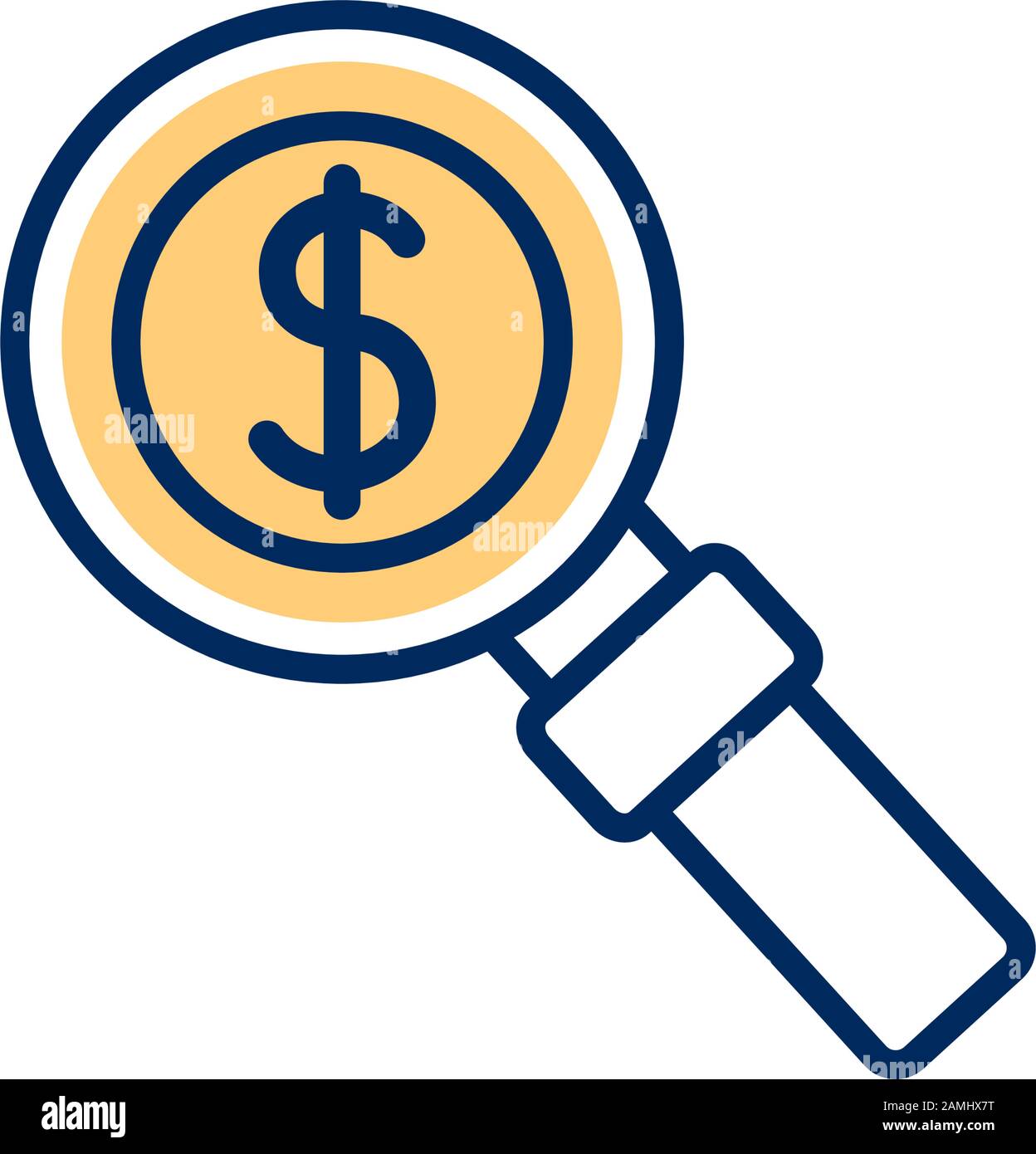 money dollar symbol with magnifying glass Stock Vector Image & Art - Alamy