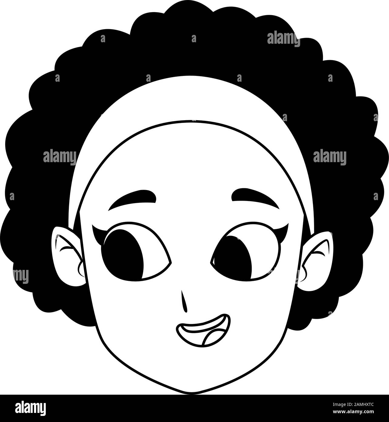 cartoon afro girl face icon, flat design Stock Vector Image & Art - Alamy