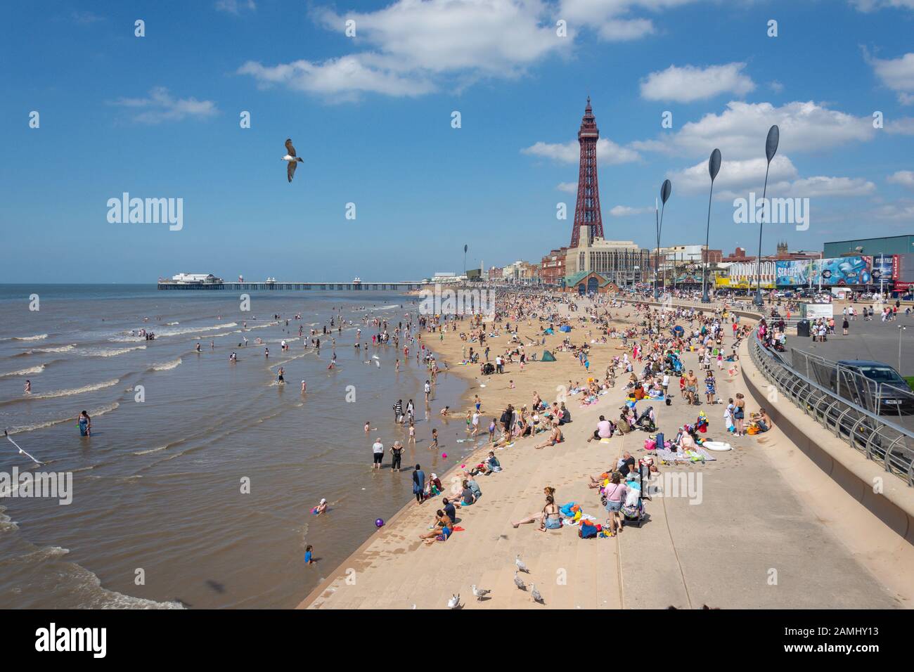 Blackpool Beach from Central Pier, Blackpool, Lancashire, England ...