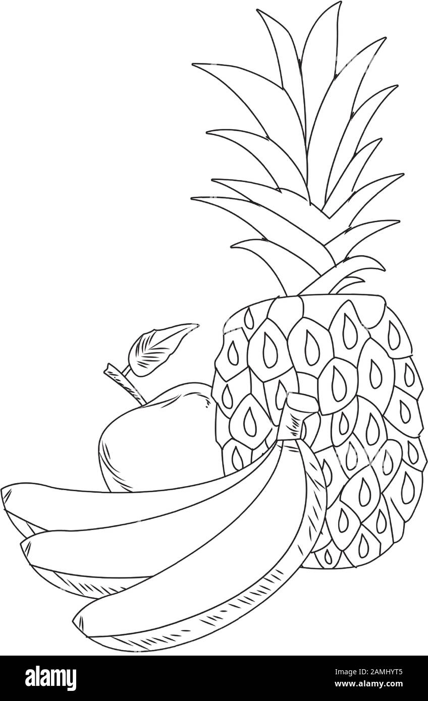 Apple and bananas Stock Vector Images - Alamy