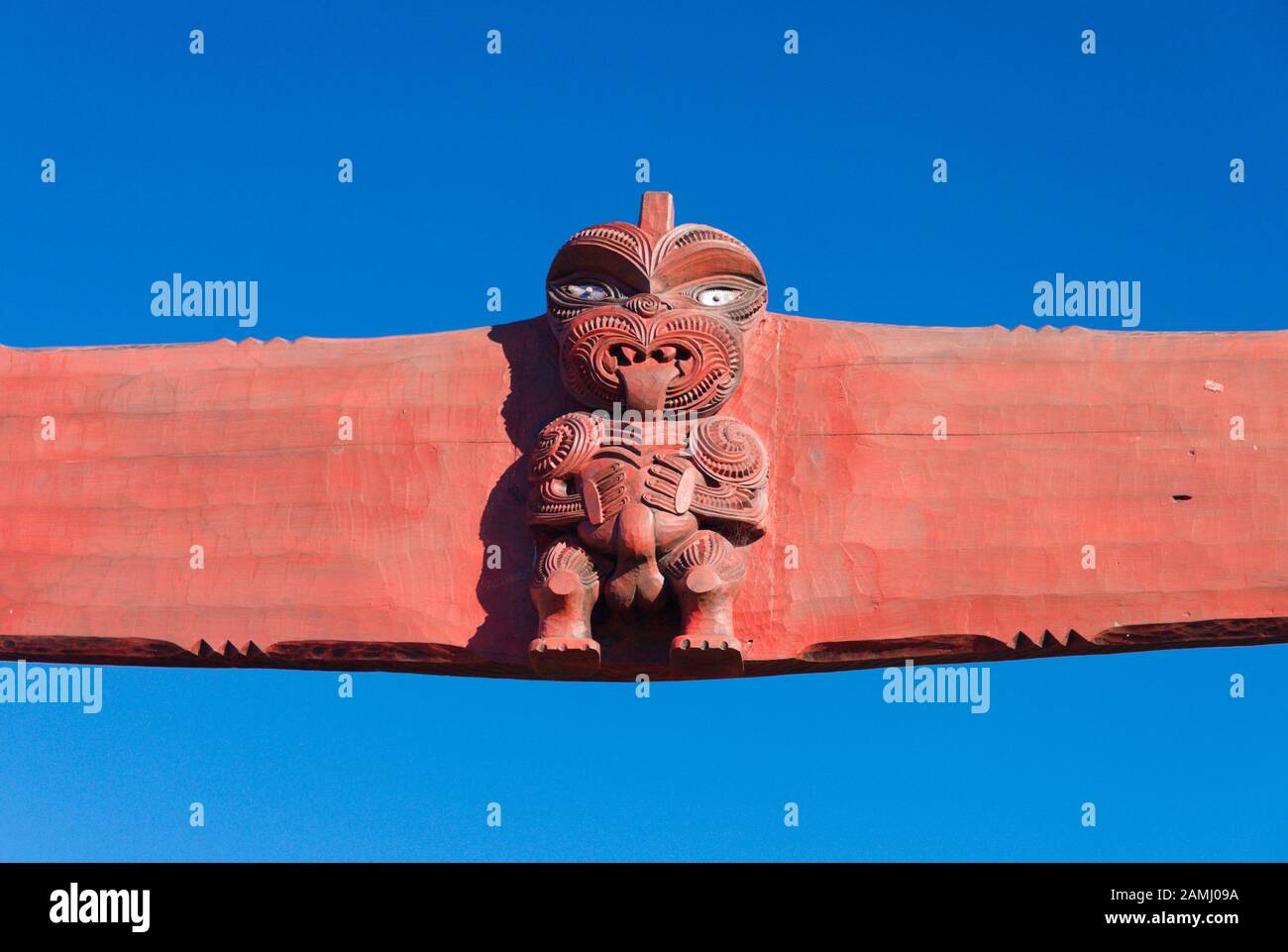 Maori artwork at Hamilton Gardens in Hamilton, Waikato, North Island ...