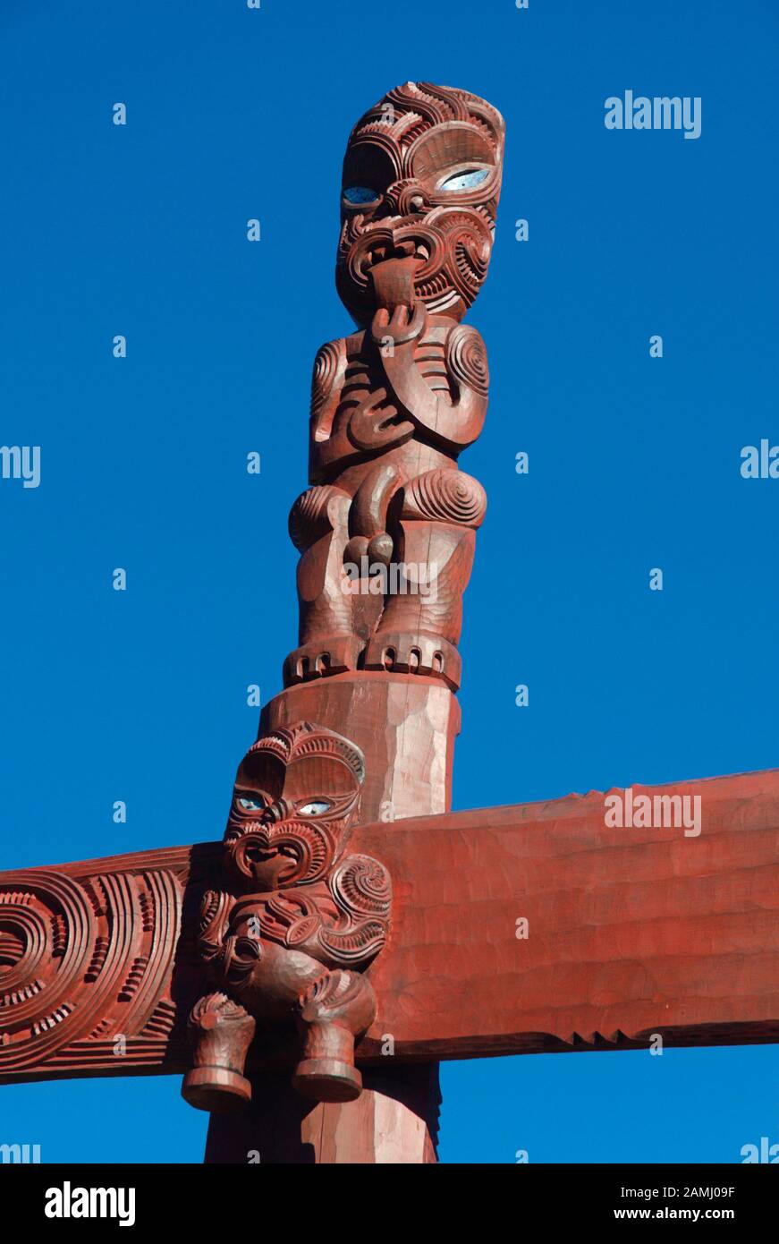 Maori artwork at Hamilton Gardens in Hamilton, Waikato, North Island ...