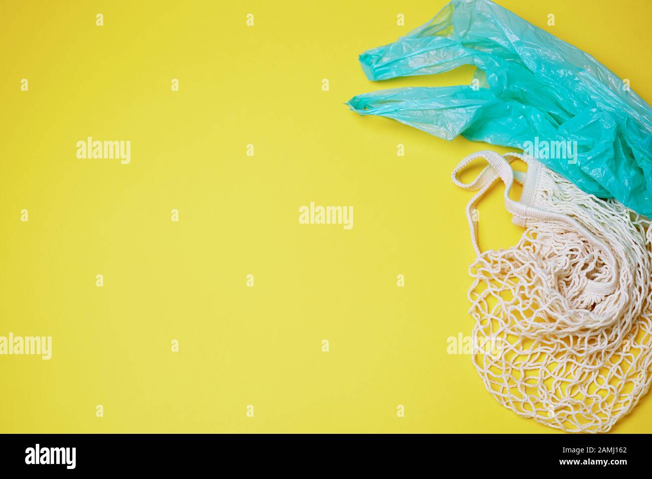 Replacing plastic bags.Taking care of the environment. Replacing ...