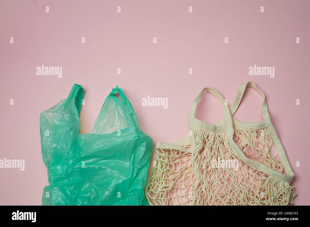 Replacing plastic bags.Taking care of the environment. Replacing ...