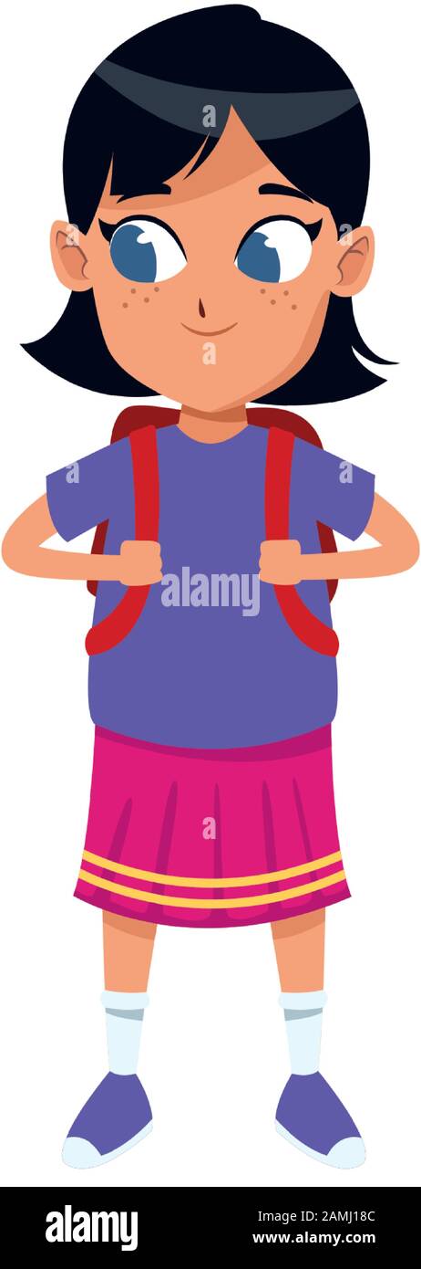 cute Happy girl standing icon, flat design Stock Vector Image & Art - Alamy
