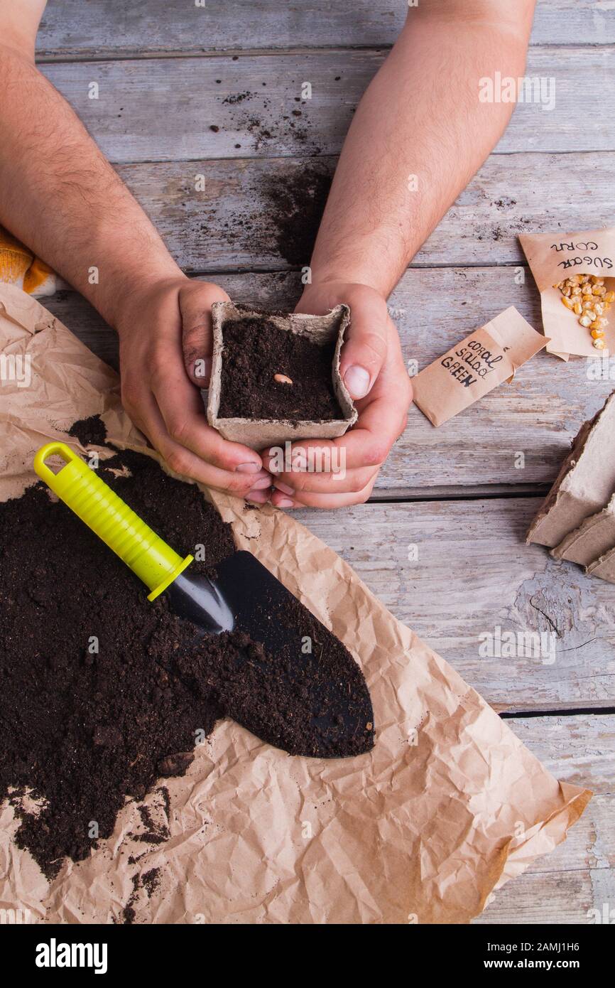 Man sowing seed hi-res stock photography and images - Alamy