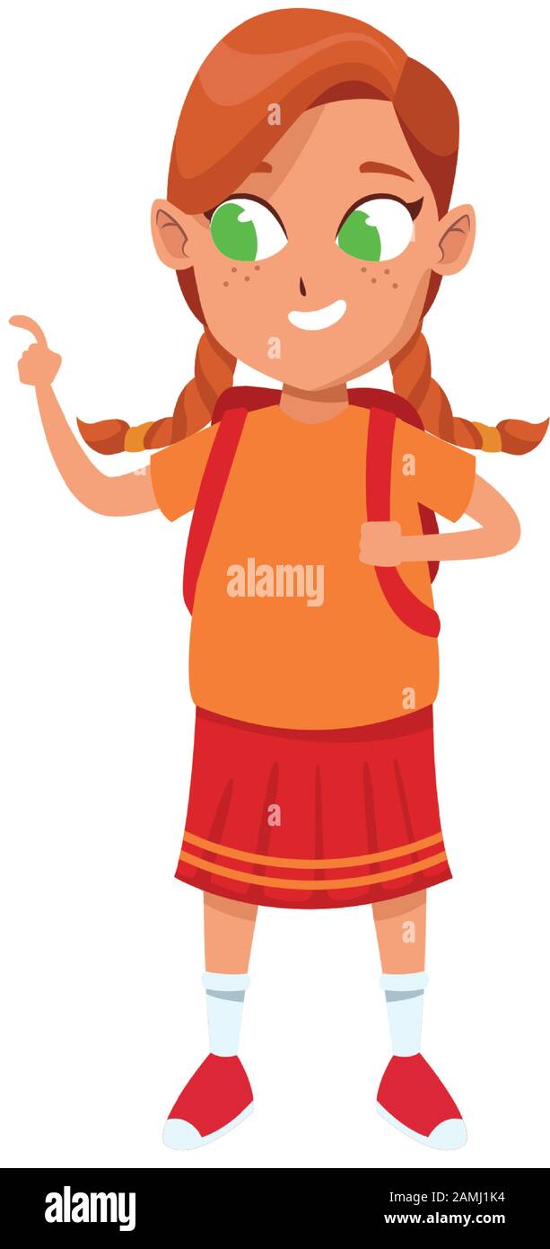 Happy girl standing icon, colorful design Stock Vector Image & Art - Alamy