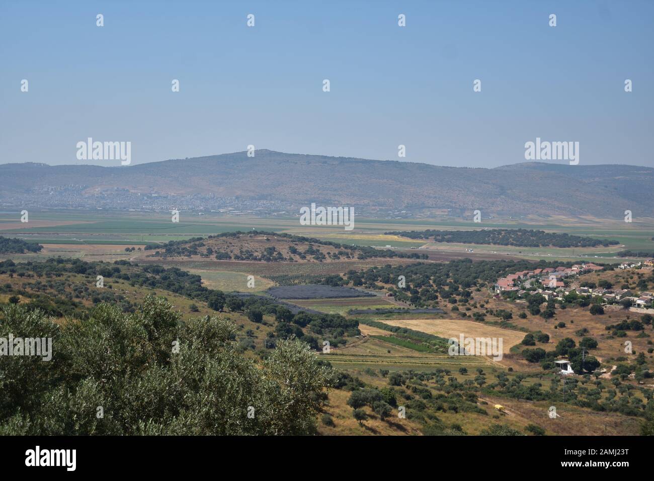 Green valley landscape from Zippori National Park in Central Galilee ...