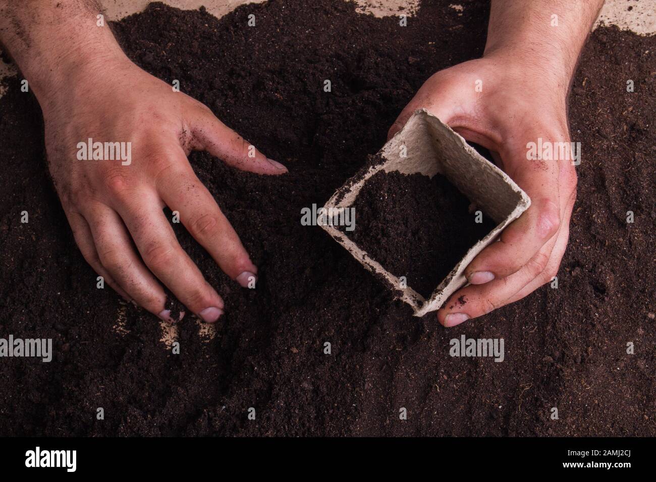 Empty plant pot in soil hi-res stock photography and images - Alamy