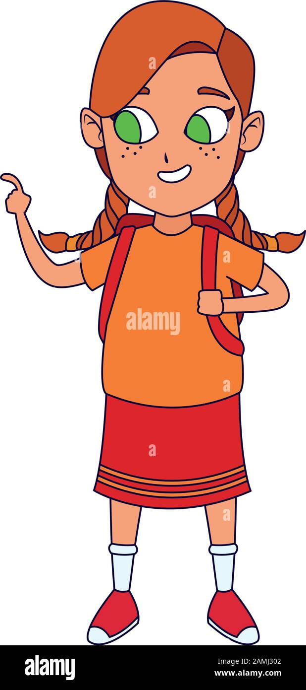 Happy girl standing icon, colorful design Stock Vector Image & Art - Alamy
