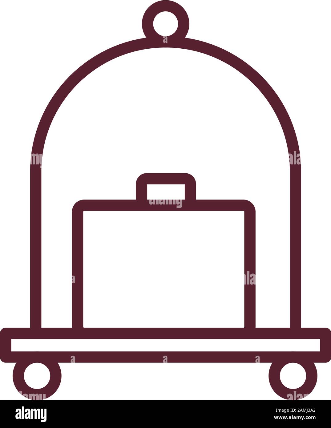 suitcase travel accessory in hotel cart Stock Vector Image & Art - Alamy