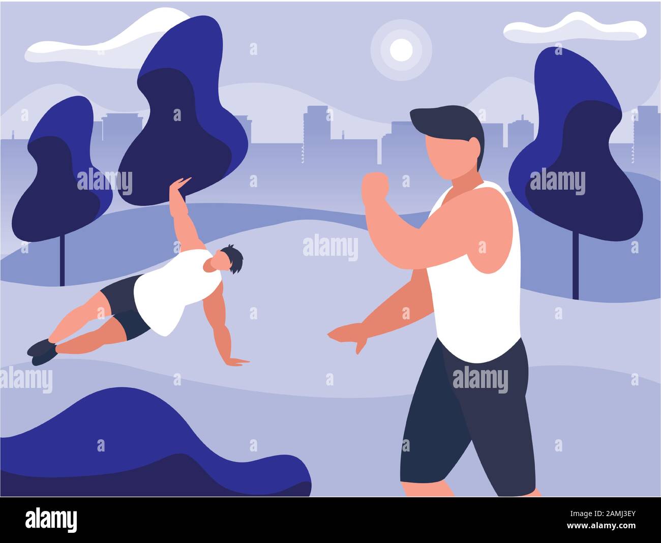 Man running exercising summer not woman Stock Vector Images - Alamy