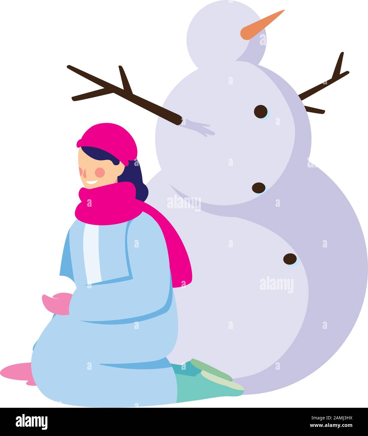 Female Snowman Stock Vector Images - Alamy