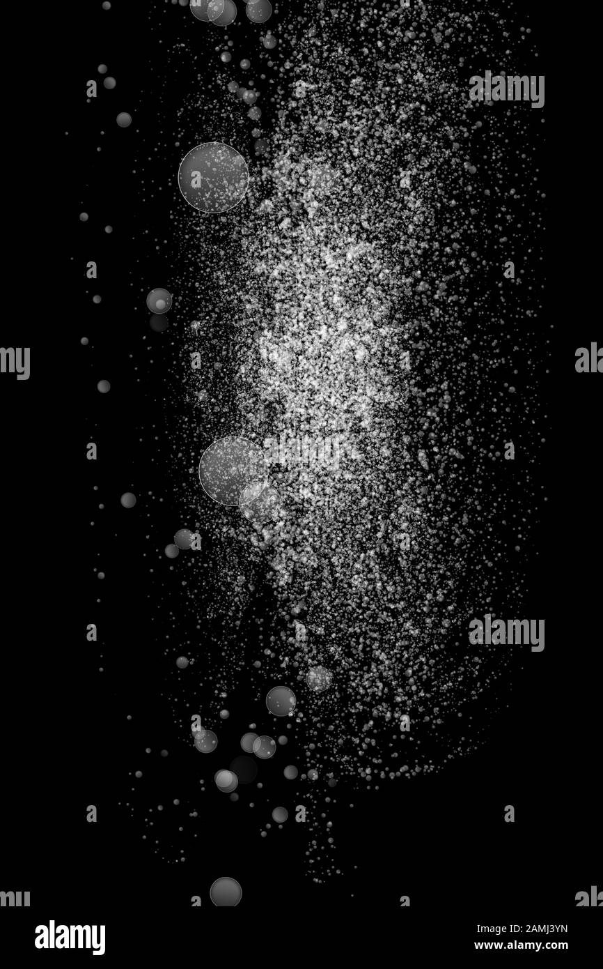 sphere particles abstract on black background Stock Photo - Alamy