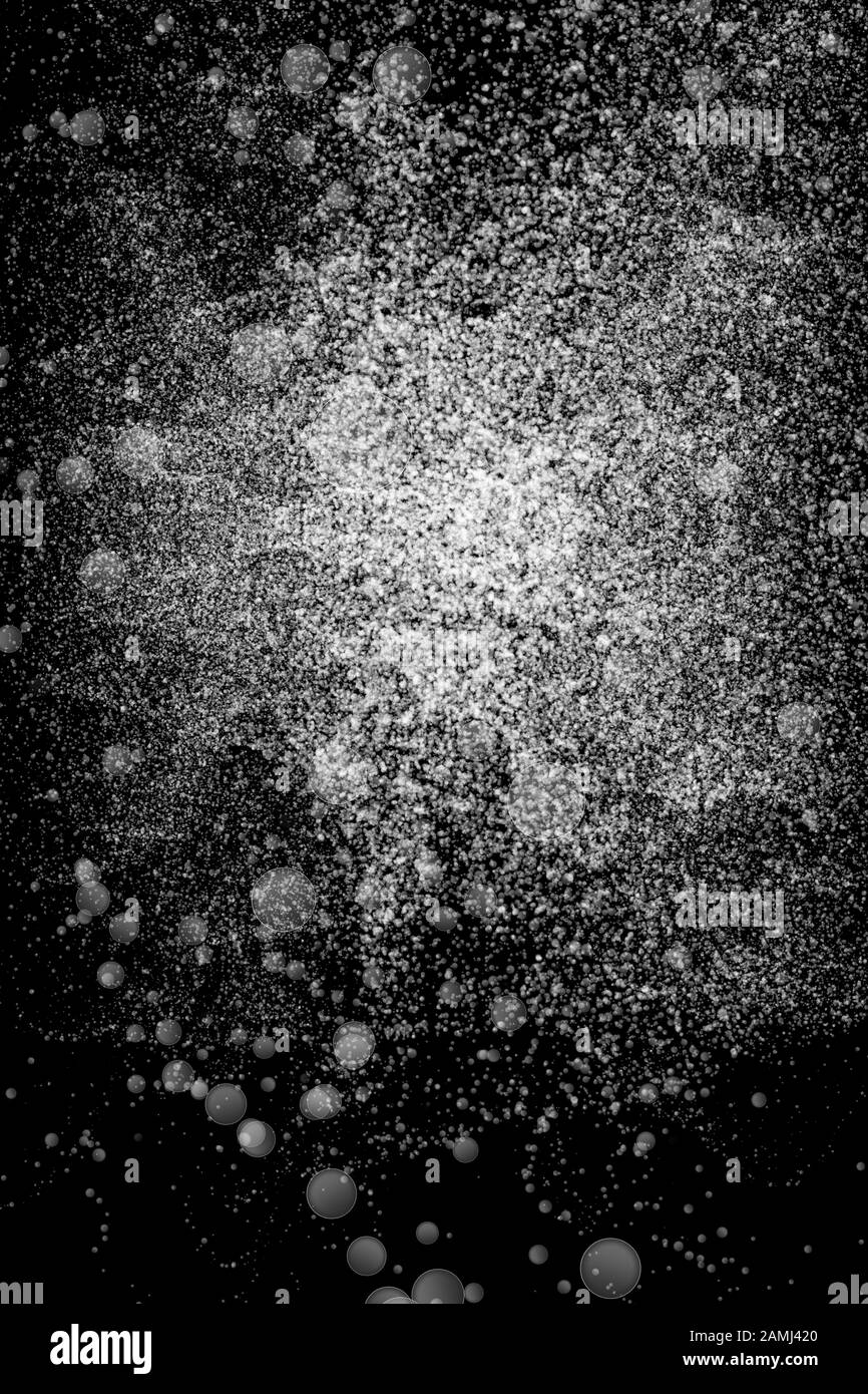 Dot sphere explosion particle Black and White Stock Photos & Images - Alamy