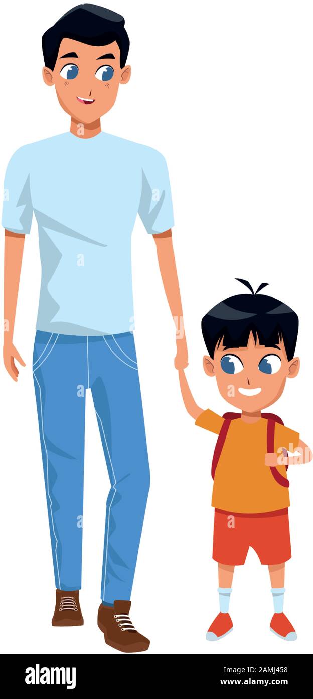 Cartoon father and son icon, flat design Stock Vector Image & Art - Alamy