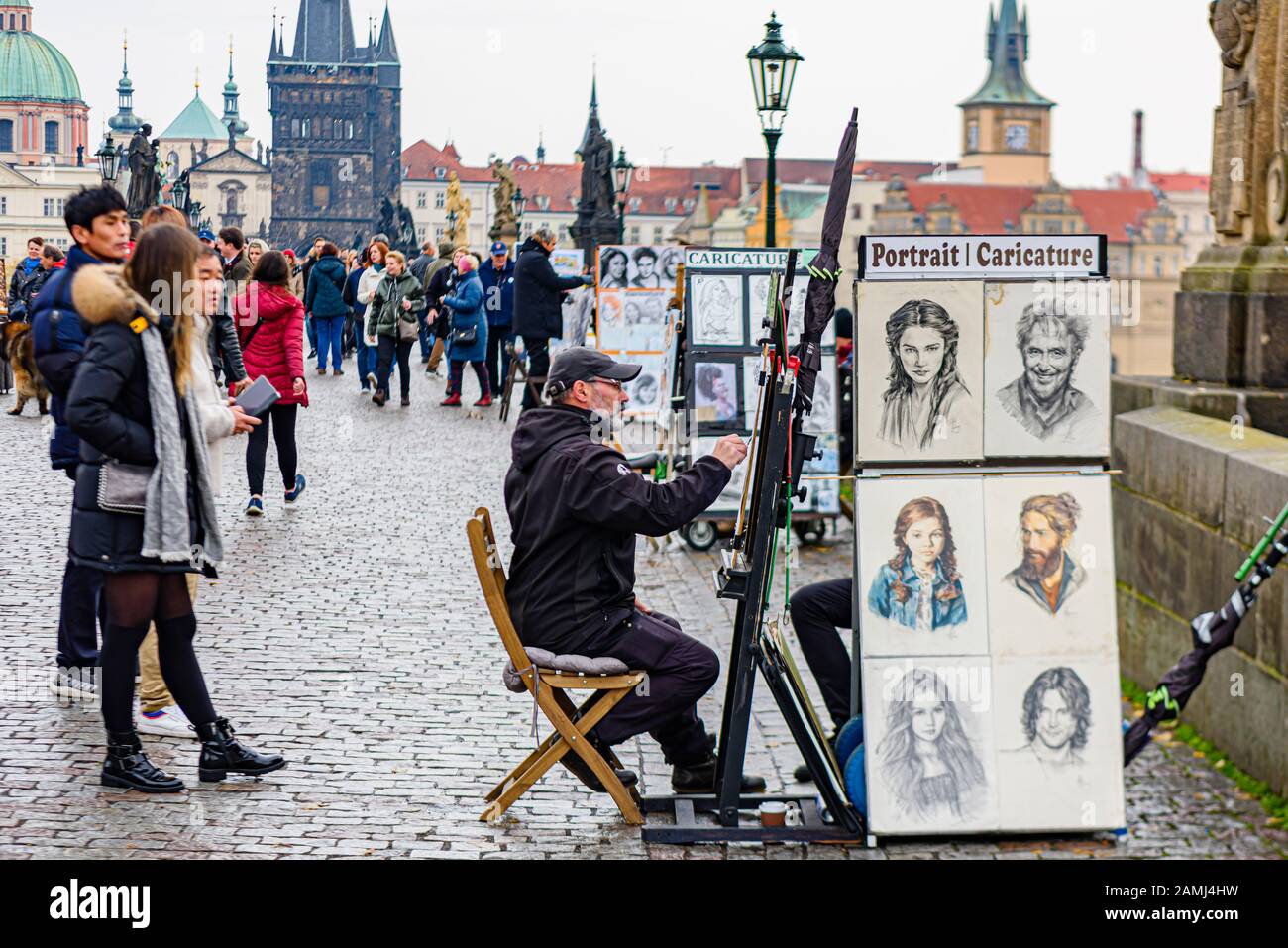 Czech republic tourists portrait artist hi-res stock photography and ...