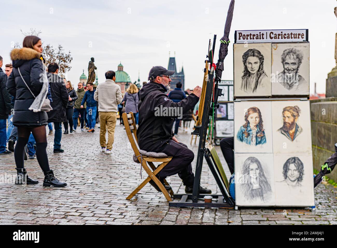 Czech republic tourists portrait artist hi-res stock photography and ...