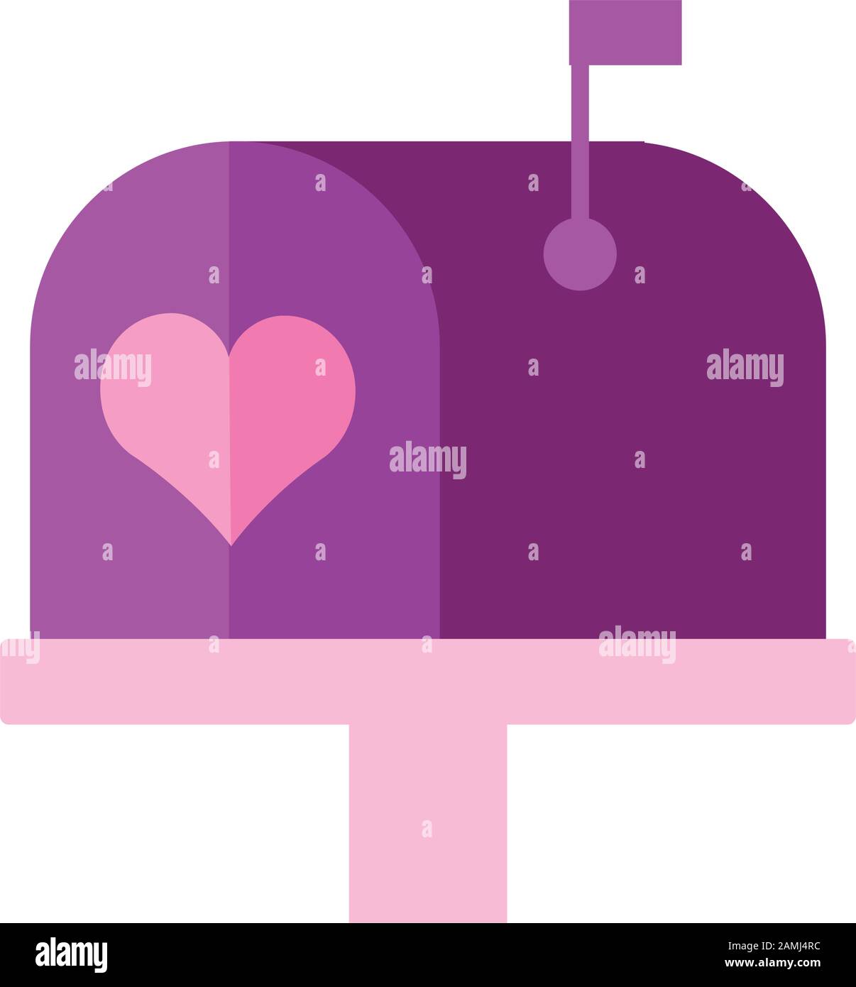 happy valentines day mailbox with heart Stock Vector Image & Art - Alamy