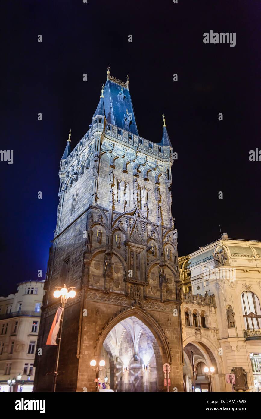 Powder Tower or Powder Gate, a Gothic tower used to separate the old town from the new town in ...