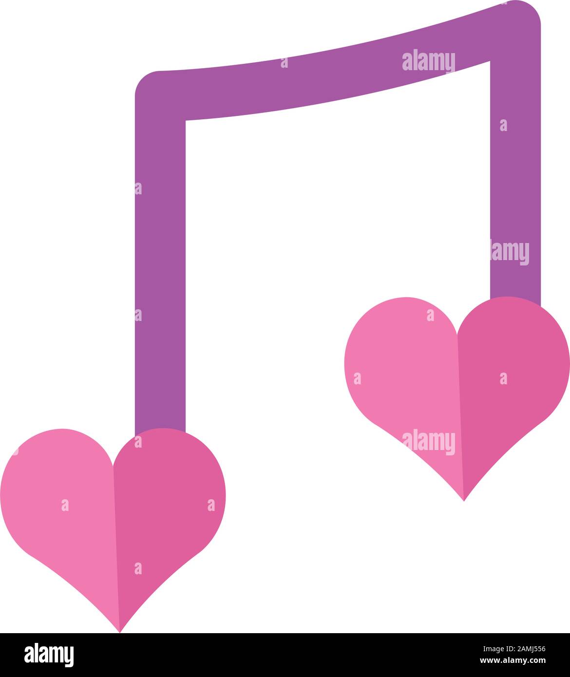 happy valentines day music notes with hearts Stock Vector Image & Art ...