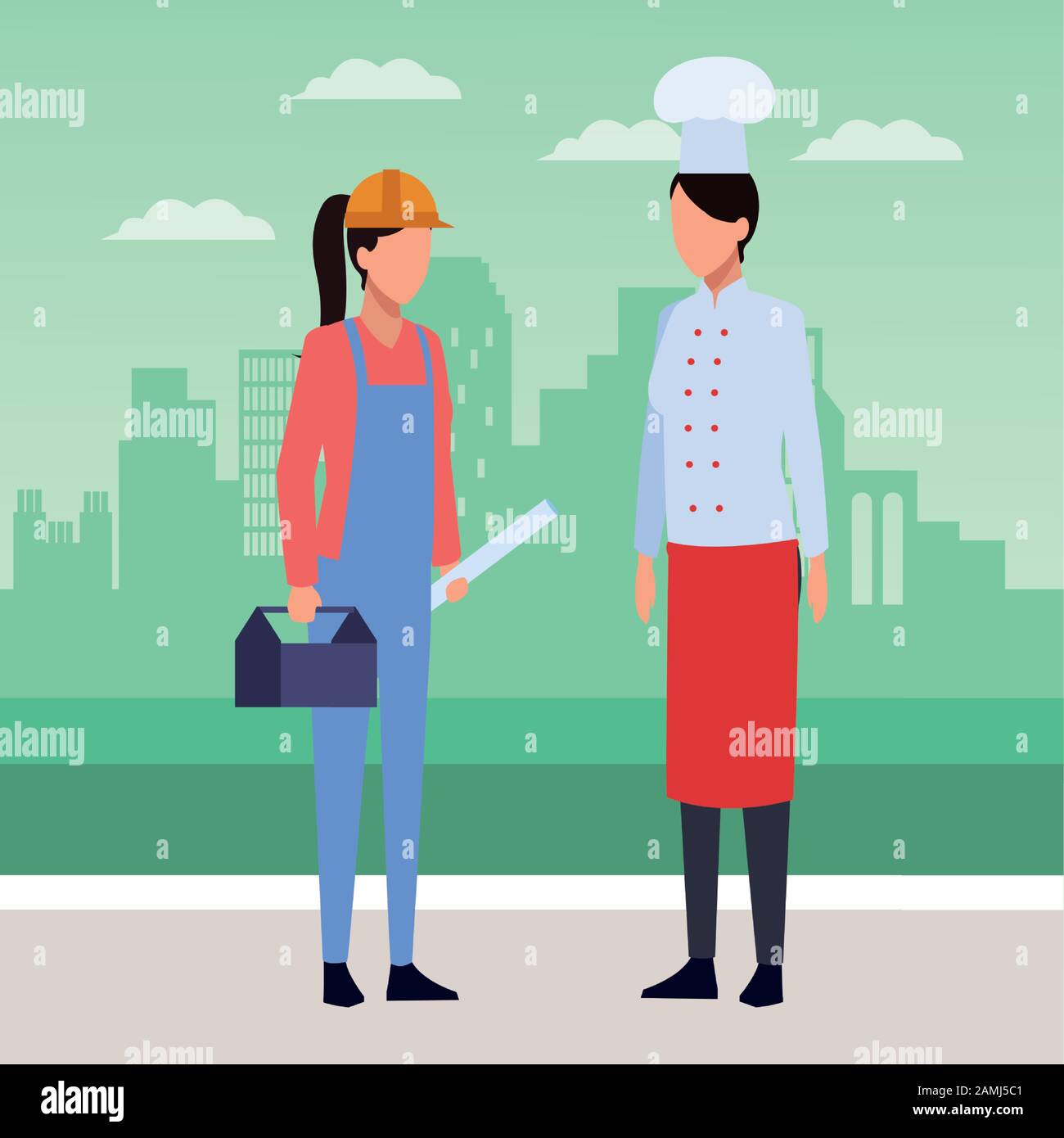 Builder women Stock Vector Images - Alamy