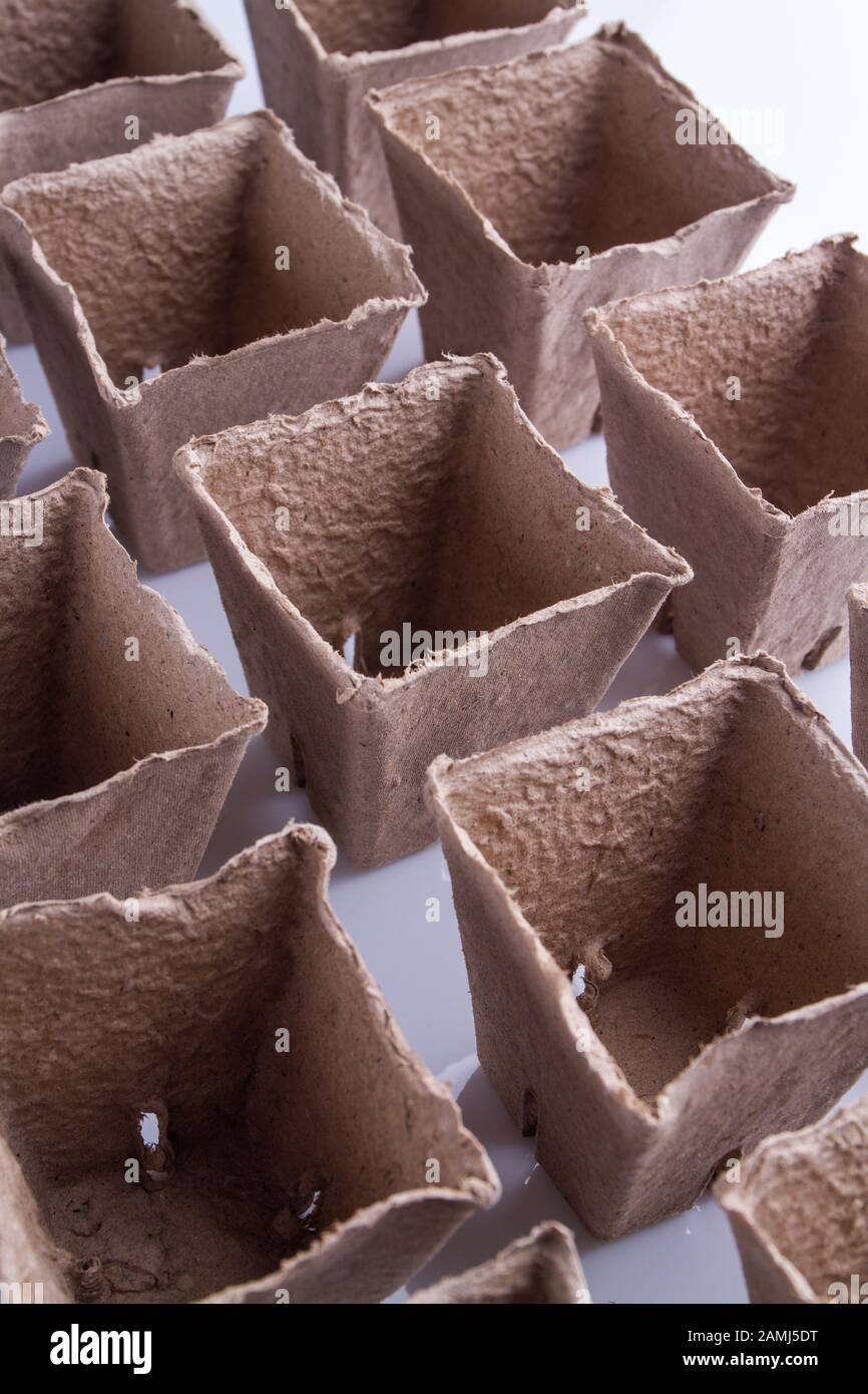 Biodegradable fibre plant pots hi-res stock photography and images - Alamy