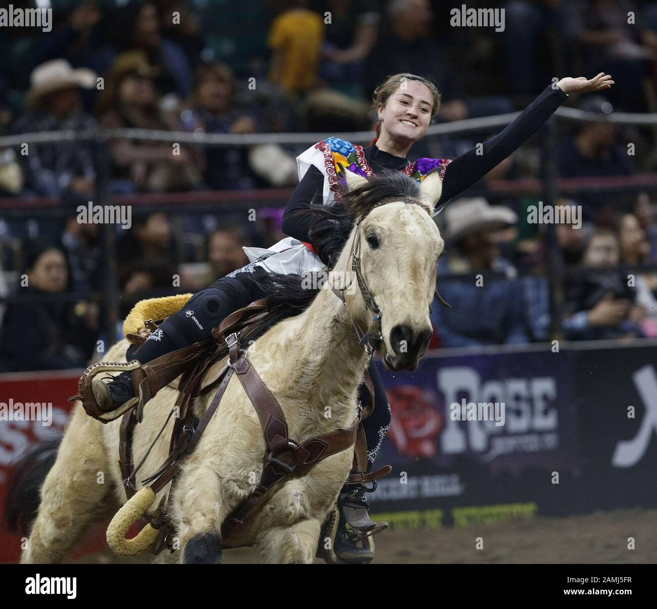 Denver, Colorado, USA. 12th Jan, 2020. A Westernaire Trick Rider ...