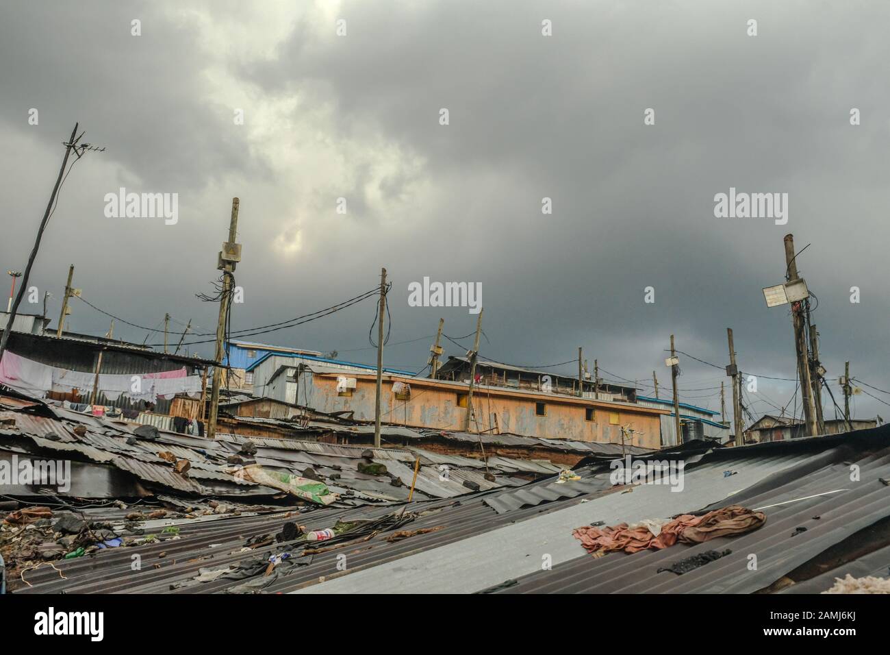 Lines of electric poles and empty electricity meter boxes that were to ...