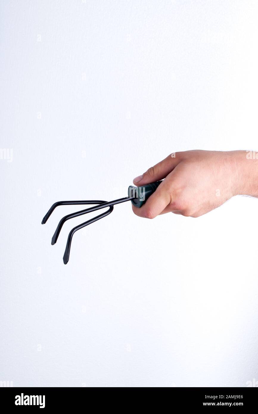 Garden fork rake close-up Stock Photo - Alamy