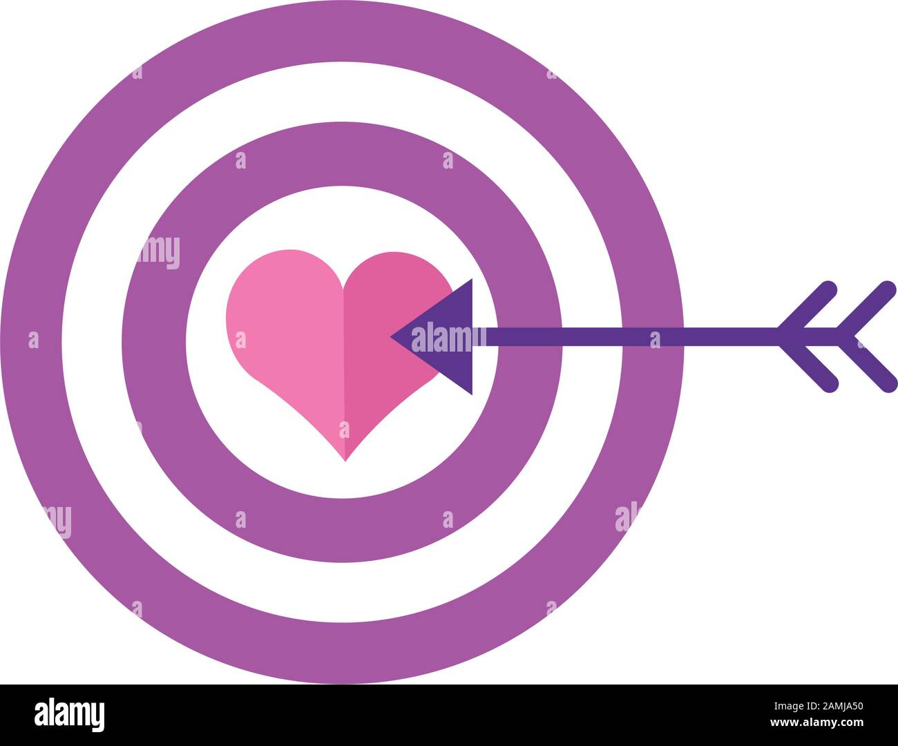 happy valentines day heart in target with arrow Stock Vector Image ...