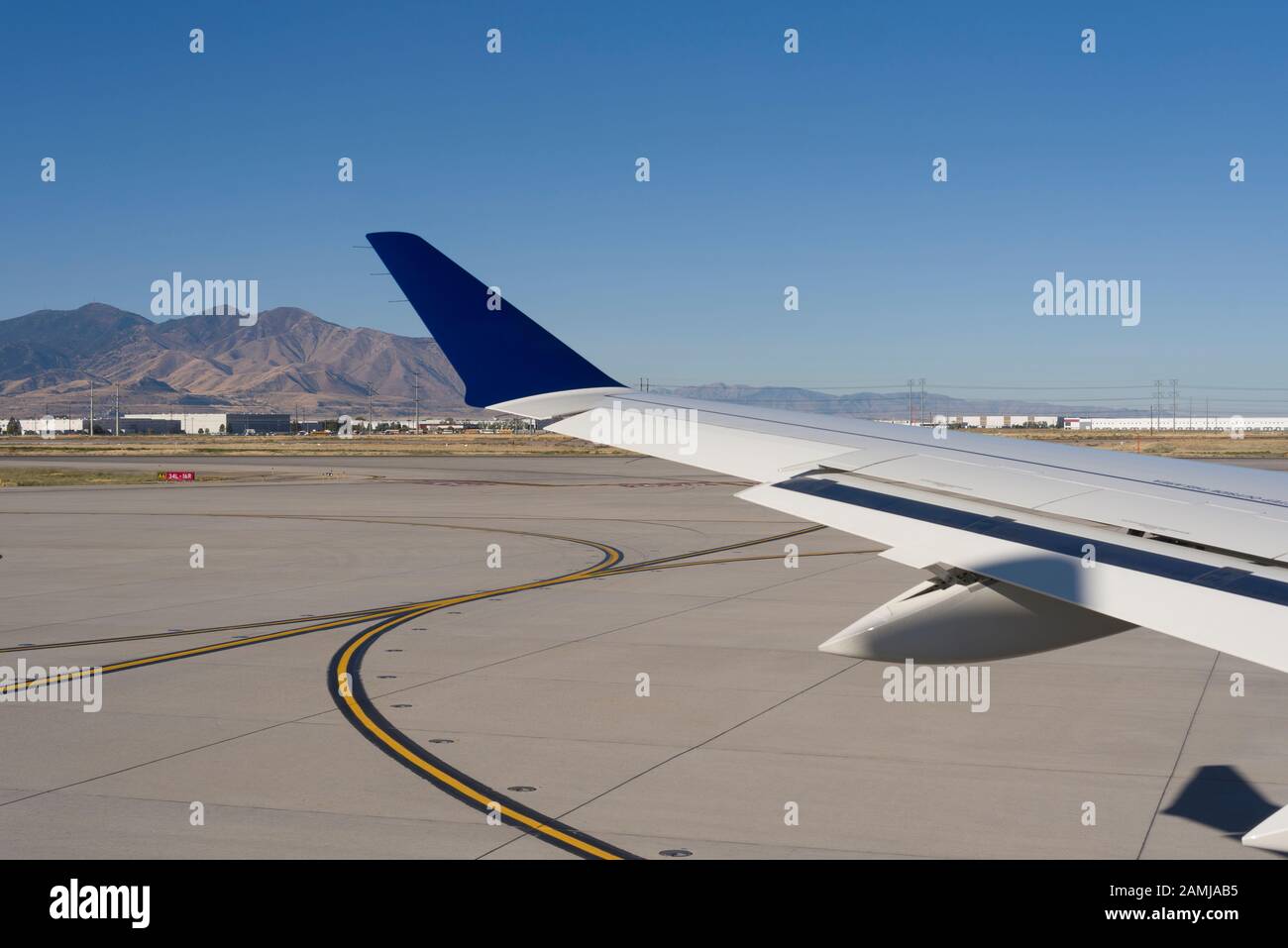 Delta Airlines on runway ready to take off at The Salt Lake City ...