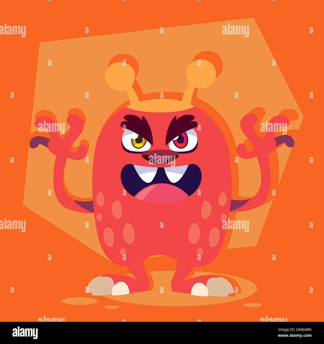 alien monster for halloween, angry monster vector illustration design ...