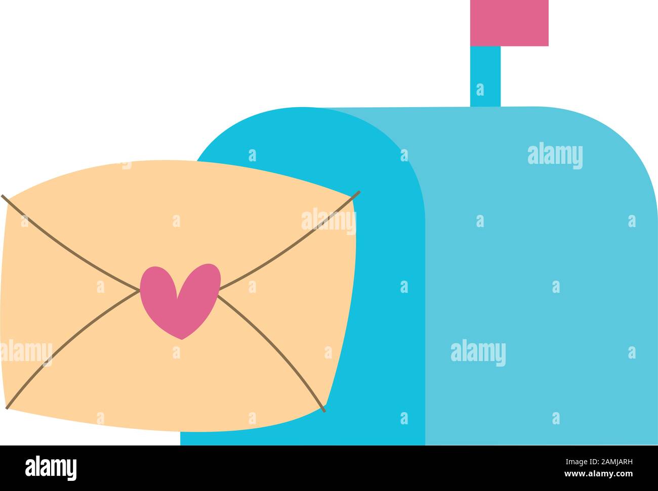 envelope mail with heart love in mailbox Stock Vector Image & Art - Alamy