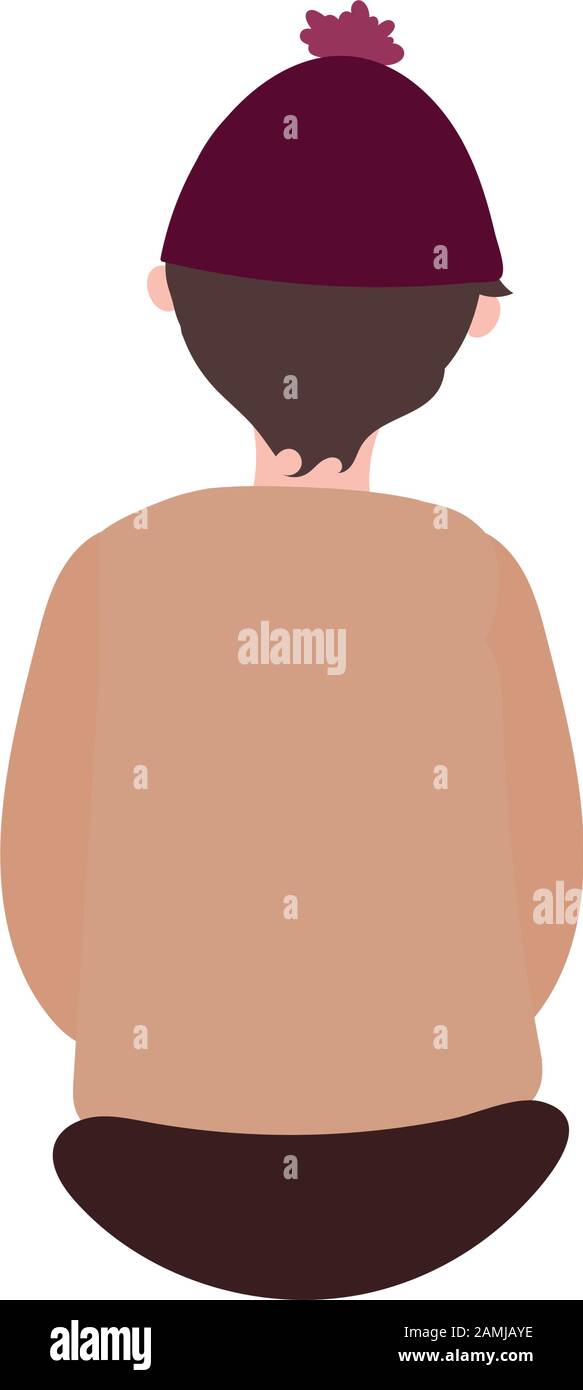 sitting man backward isolated icon desing Stock Vector Image & Art - Alamy
