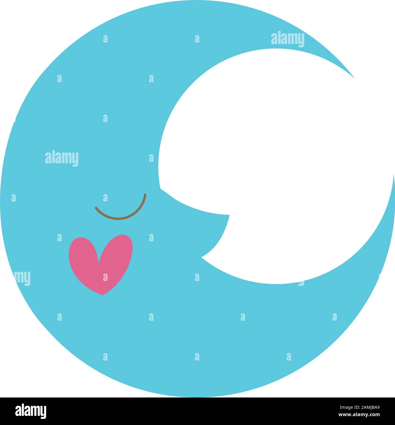cute moon kawaii comic character Stock Vector Image & Art - Alamy