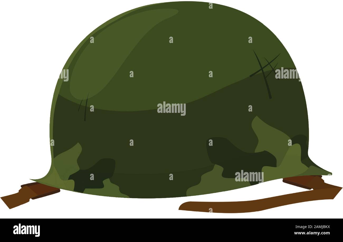 military helmet with camouflage patterns on white background vector ...