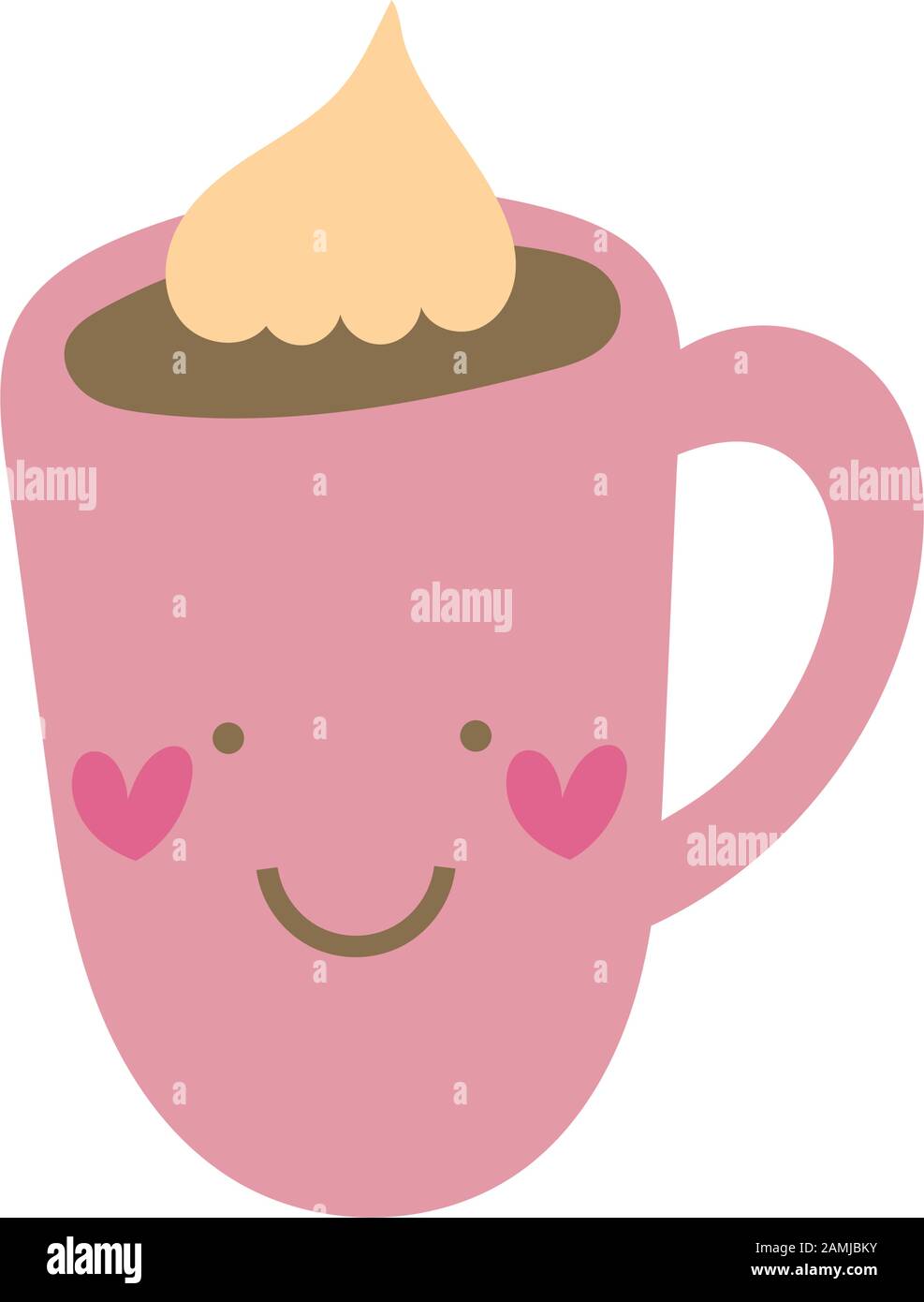 Coffee mug kawaii face design Cut Out Stock Images & Pictures - Alamy