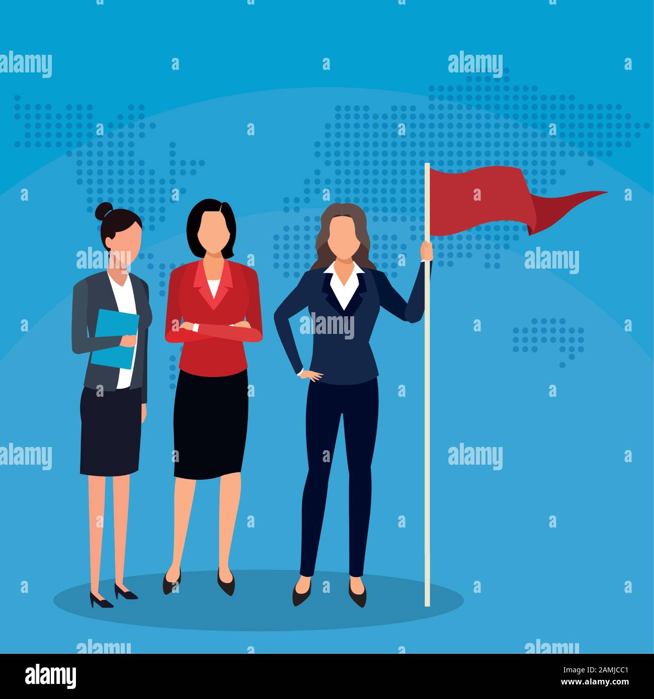 businessmen teamwork flag world map success start up business Stock ...