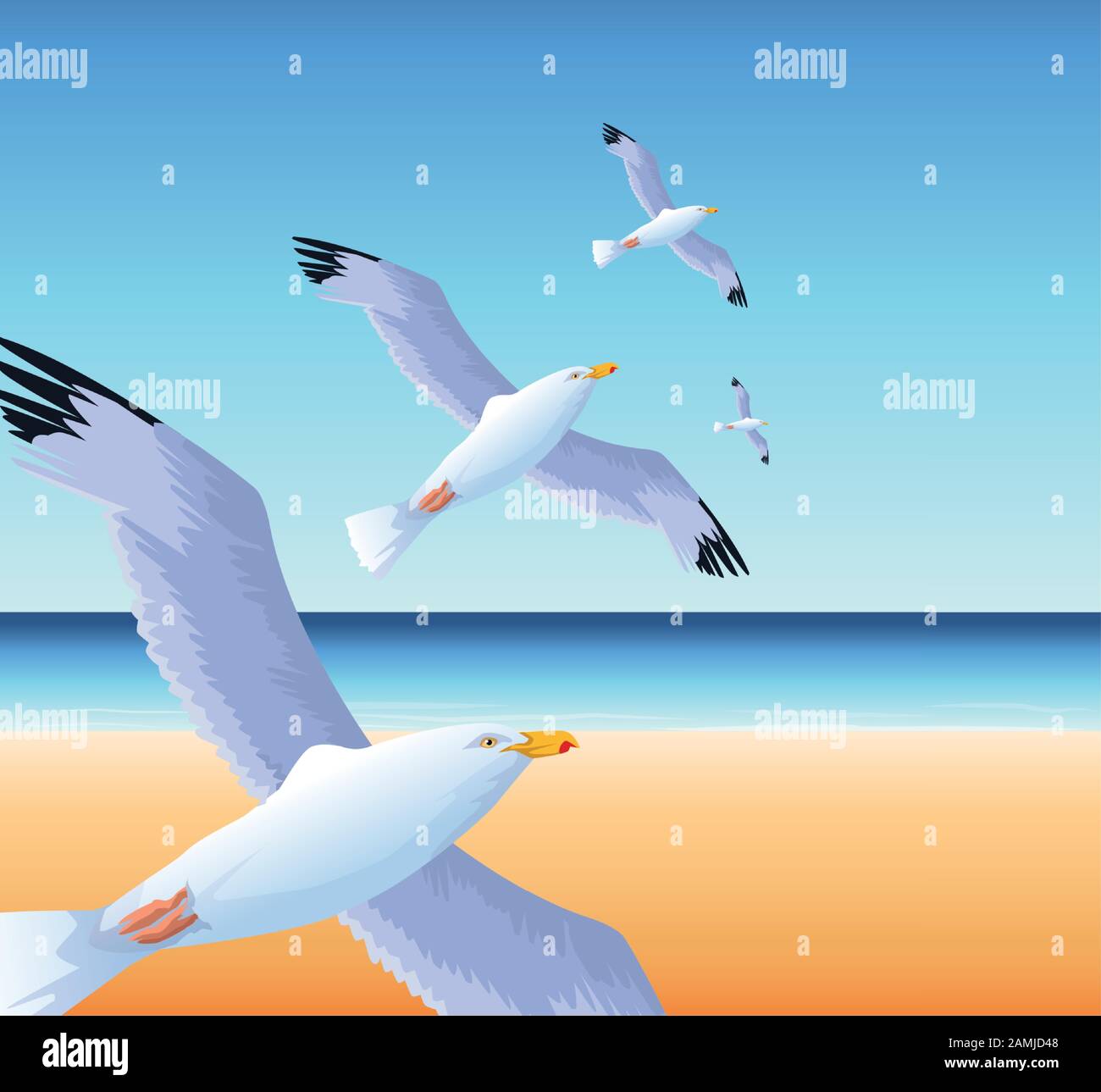 Beautiful beach view over Stock Vector Images - Alamy