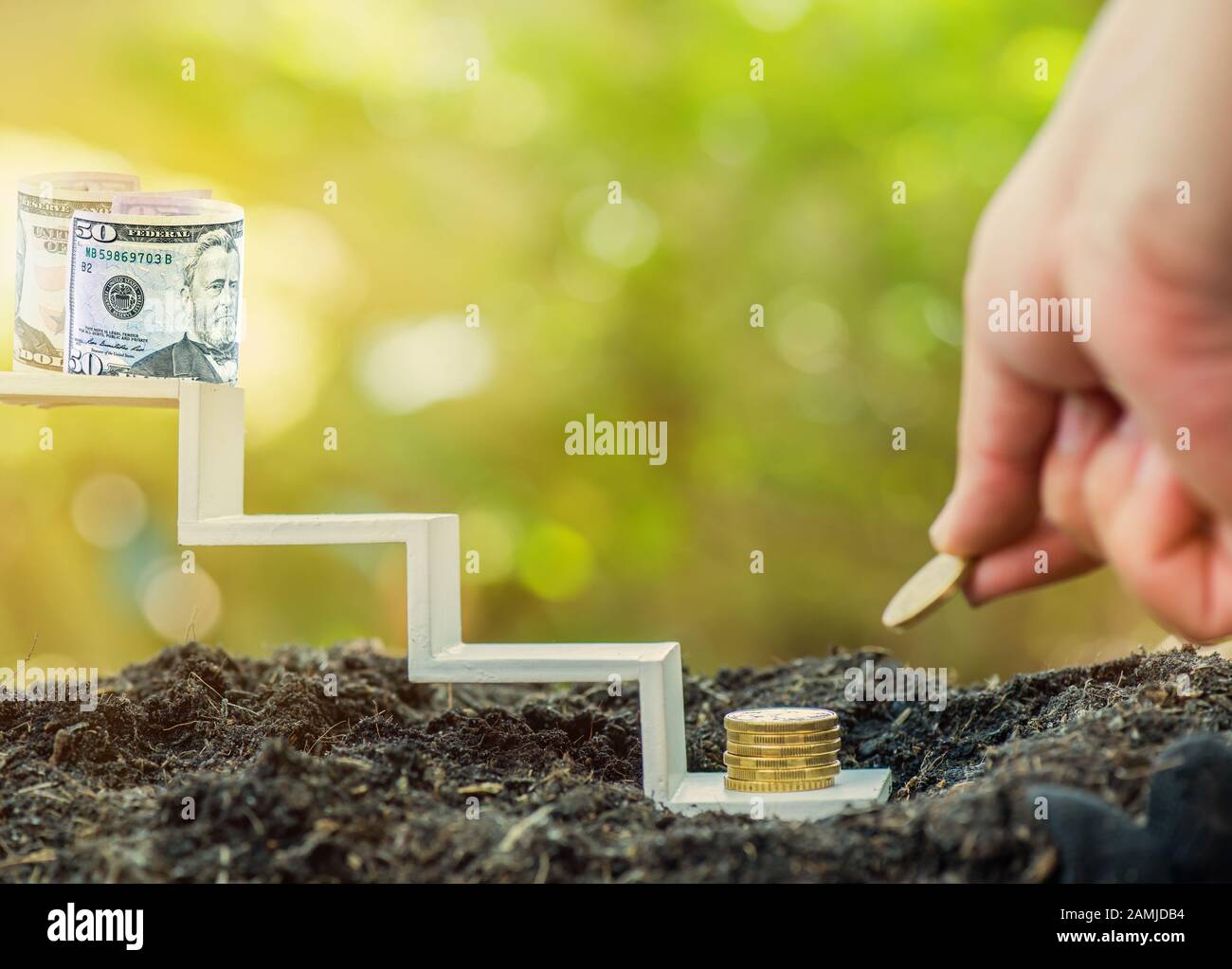 Successful concept and goal. Business development and improvement. Save ...