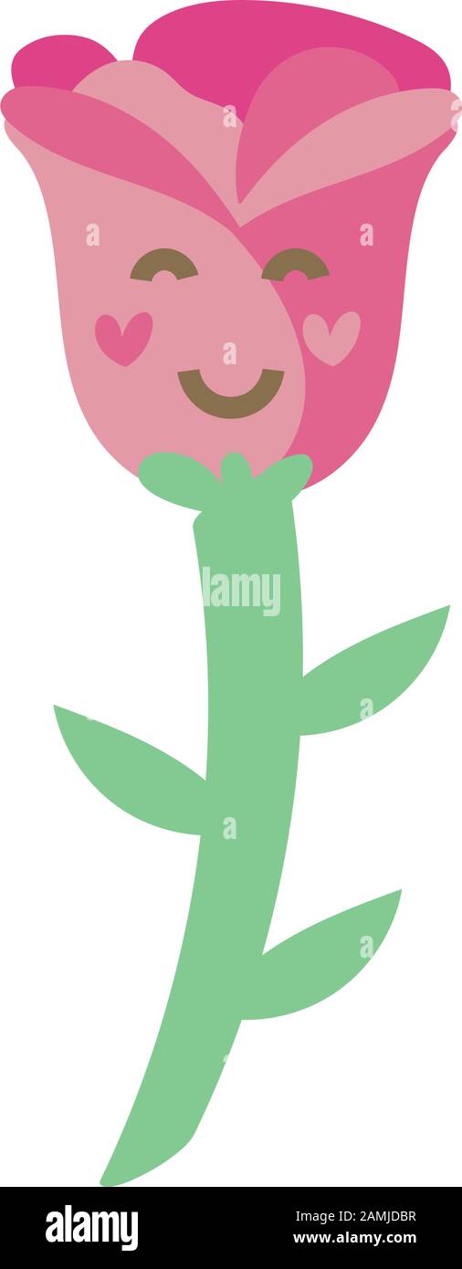 rose flower kawaii comic character Stock Vector Image & Art - Alamy