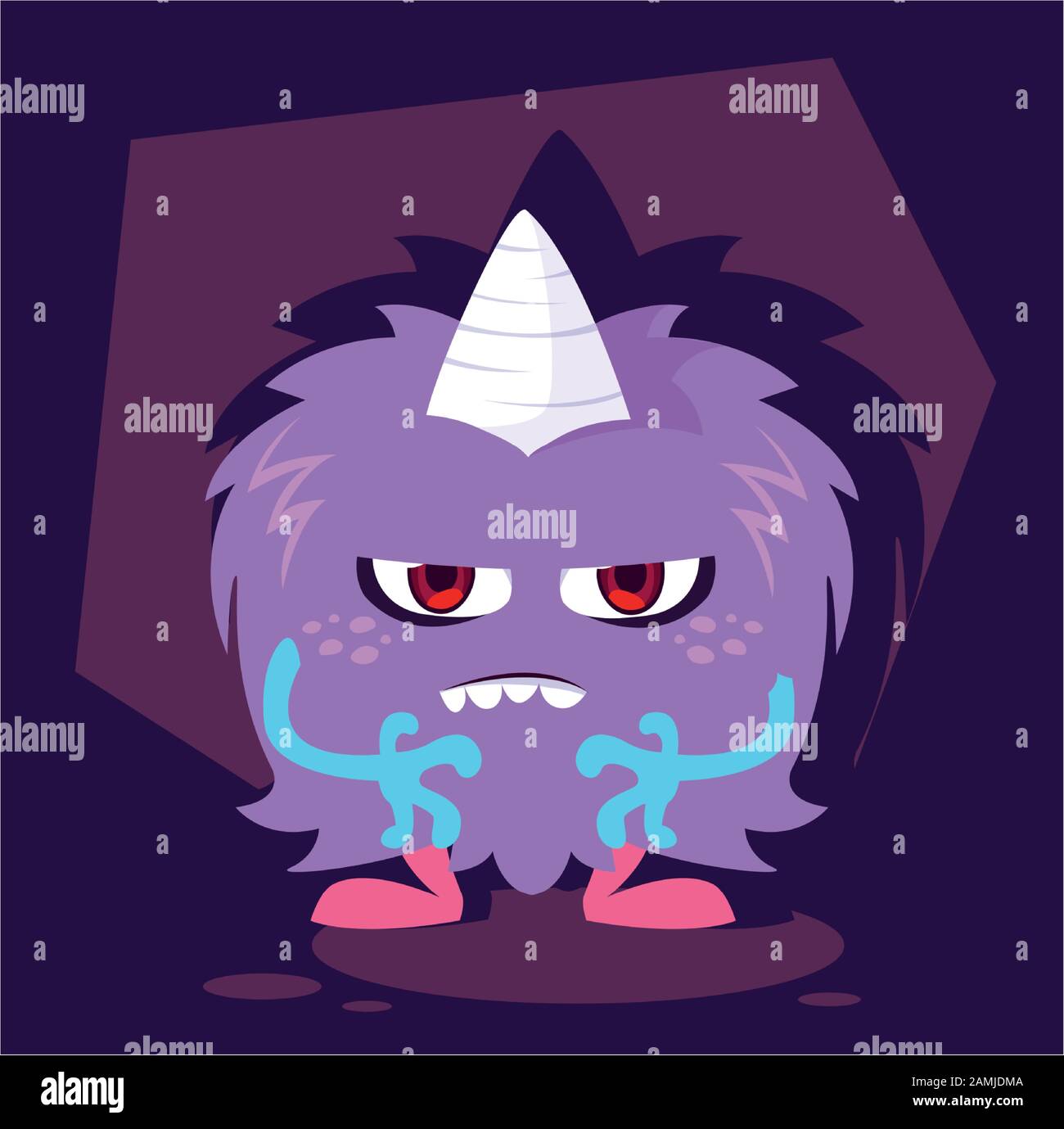 alien monster for halloween, angry monster vector illustration design ...