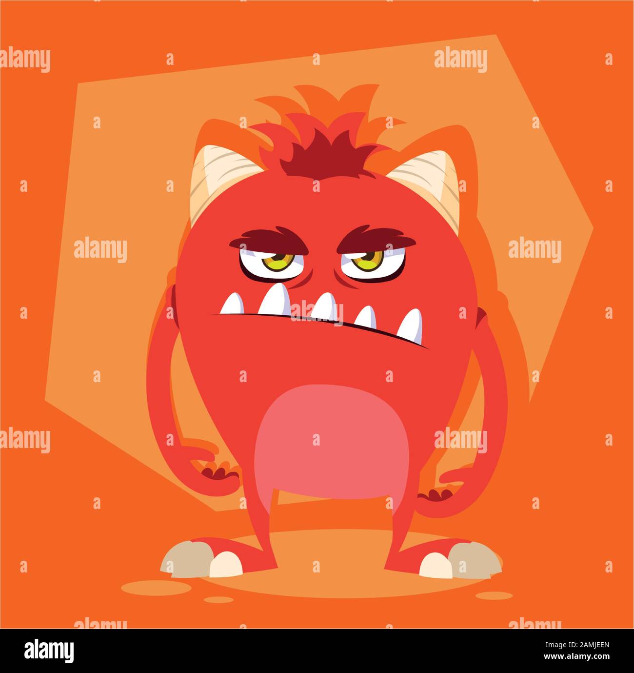 alien monster for halloween, angry monster vector illustration design ...