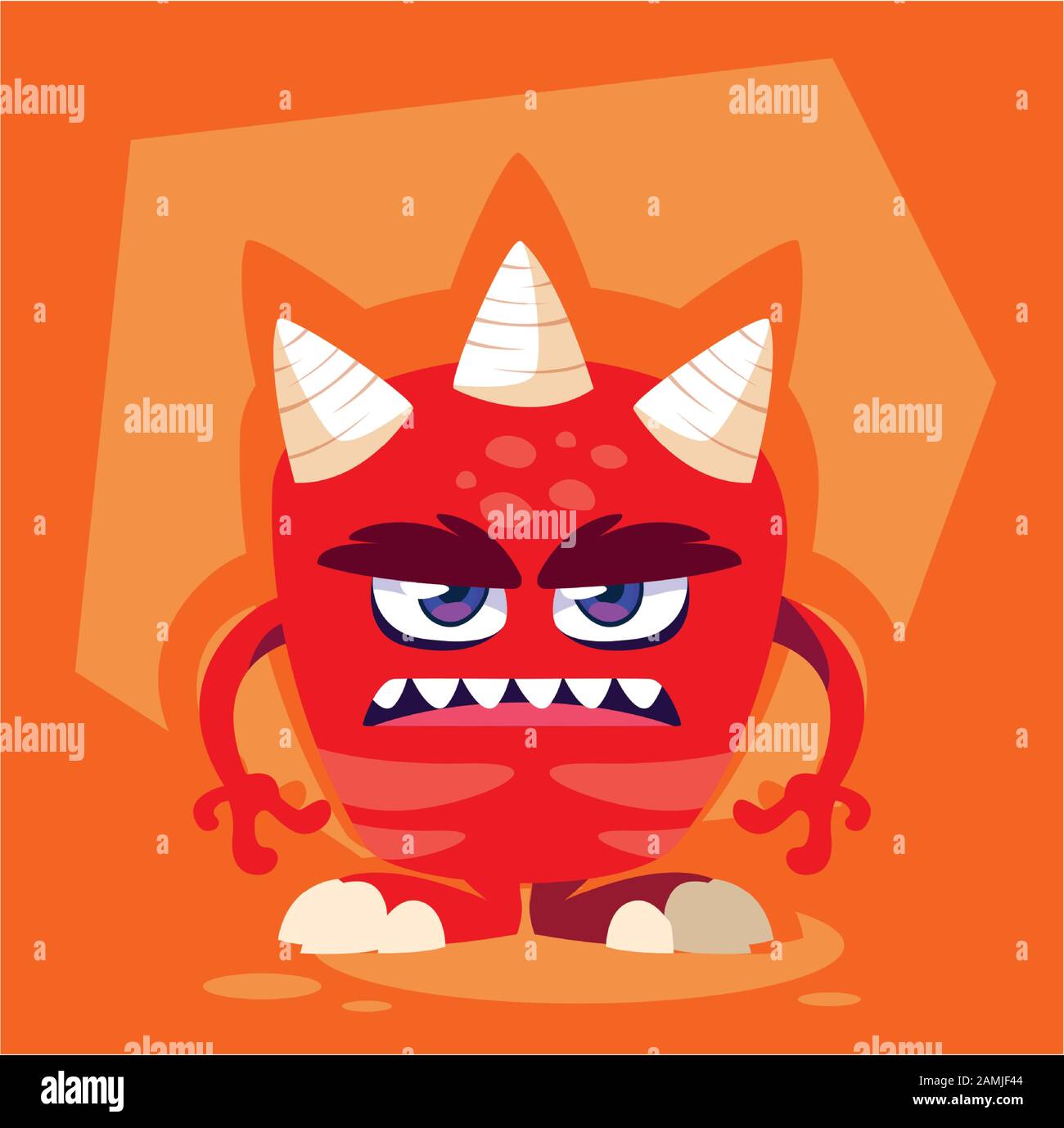 alien monster for halloween, angry monster vector illustration design ...