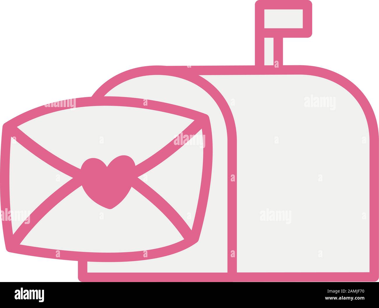 envelope mail with heart love in mailbox Stock Vector Image & Art - Alamy