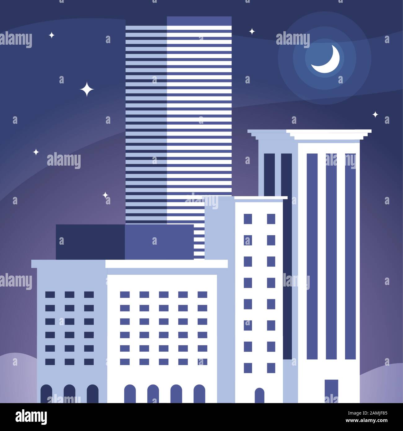 towers of apartments and office building, urban landscape vector ...