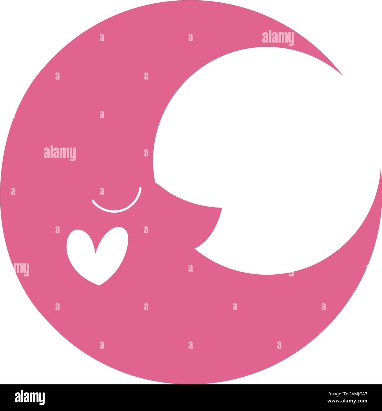 cute moon kawaii comic character Stock Vector Image & Art - Alamy